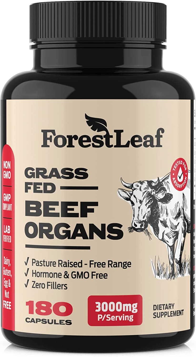 Forest Leaf Grass Fed Beef Organ Supplement with Liver, Heart, Spleen ...