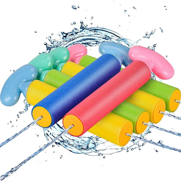 Water Gun, Squirt Gun 6 Pcs Water Blaster with Long Range up to 34ft ...