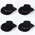 2 Pack Roll-Up Western Cowboy Hats， Classic Felt Wide Brim & Adjustable ...