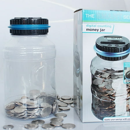 TB&W Digital Counting Money Jar with LCD Counter Money Saving Box ...
