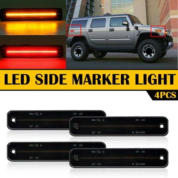 For 2003-2009 Hummer H2 LED Roof Cab Side Marker Lamps Smoked Running ...
