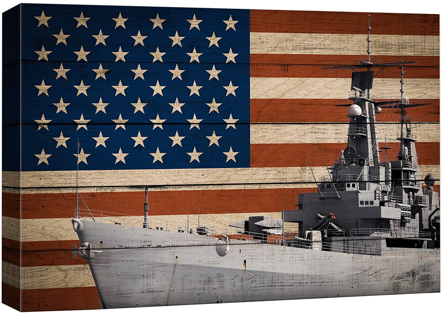 wall26 Canvas Print Wall Art Wood Panel Style United States Navy Ship ...