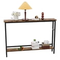 2 Tier Console Table with Adjustable Shelf, 5.9 in Slim Sofa Table ...