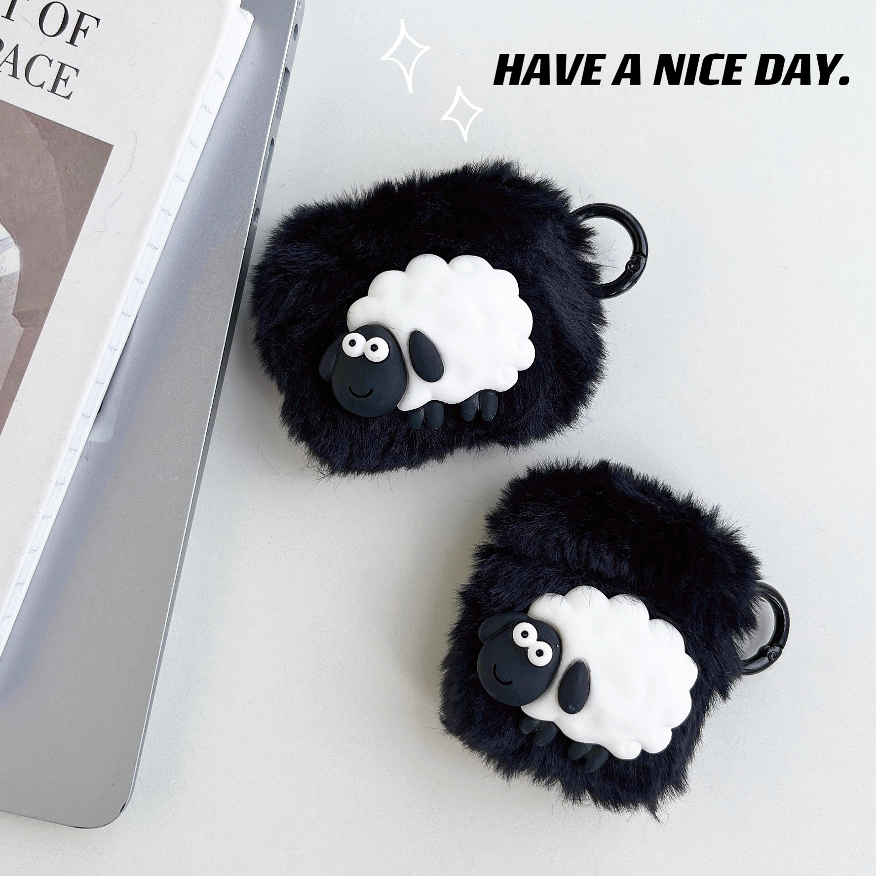 Foreverrich Plush 3D Cartoon Sheep Design Case For Apple Airpods Pro 1st 2nd 3rd Generation ...