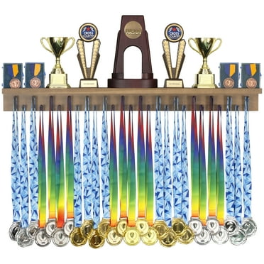 Medal Awards Rack Trophy Shelf and Award Display Rack (36" White) Medal ...