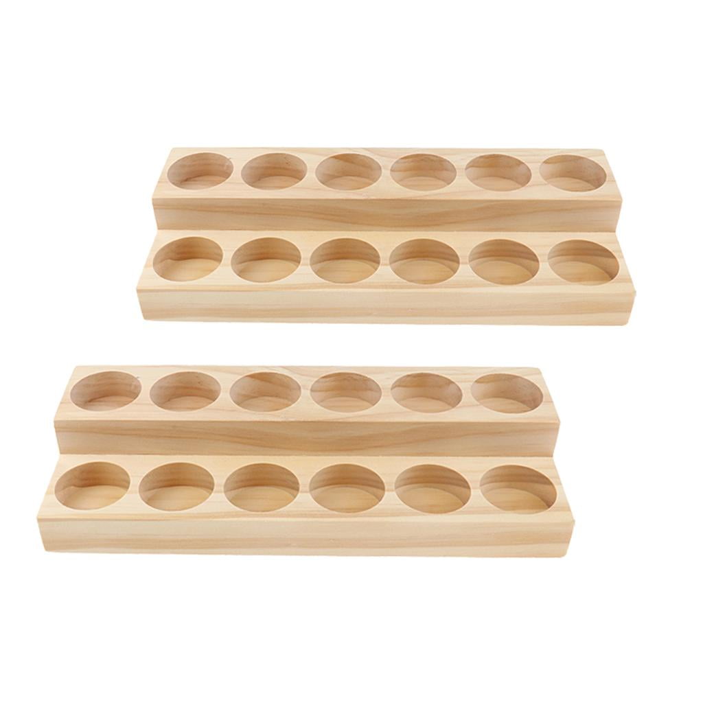 2pcs 2 Tiers Wood Essential Oil Display Rack Organizer 15ml - Walmart.com