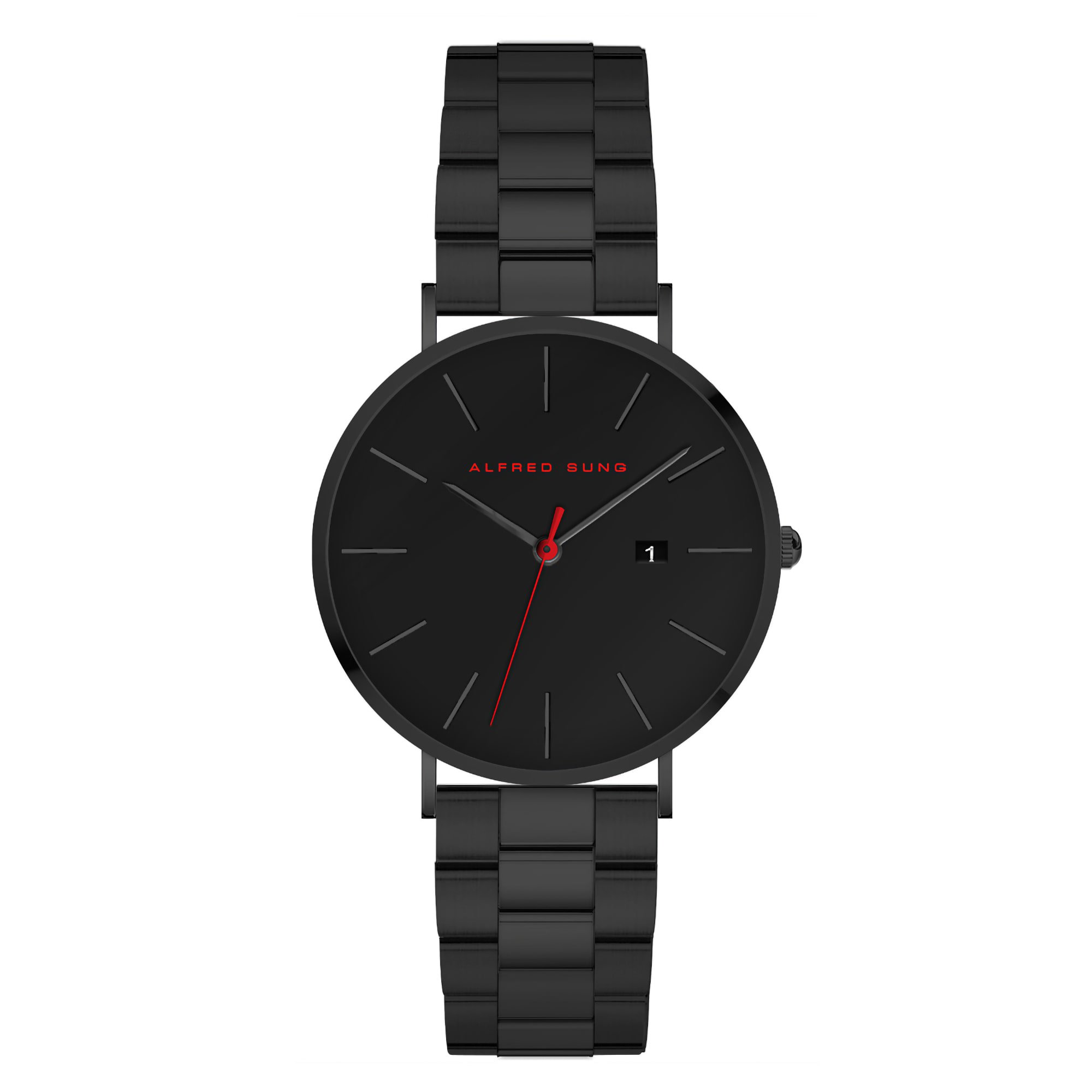 Click here for Alfred Sung Black Metropolitan Date Black Dial Wit... prices