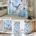Bathroom Shower Curtain Watercolor Whale Jellyfish Starfish Waterproof ...