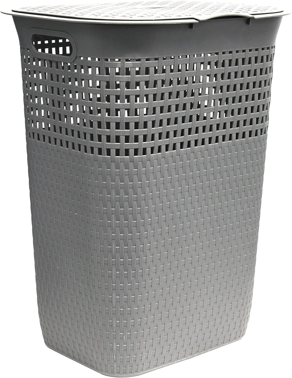 HERITAGE LIVING Plastic Hamper with Lid , Lightweight Hamper, Strong ...