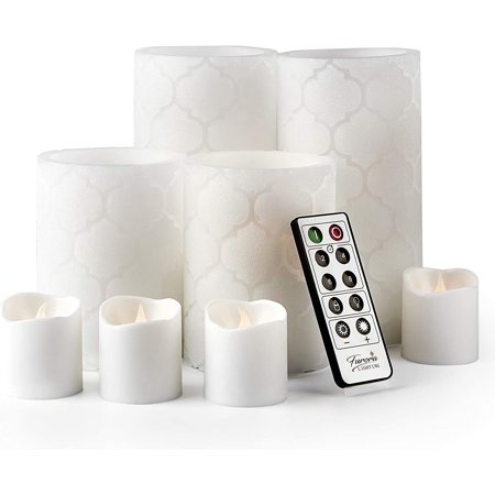 XBRW LED Flameless Candles with Remote Control, Set of 8, Real Wax ...