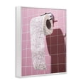 Stupell Industries Glitter Pink Toilet Paper White Framed Giclee Art ...