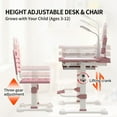 Kids Adjustable Desk & Chair Set with LED Light & Tilt Top, Study Table ...