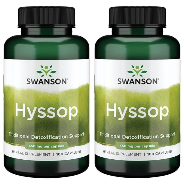 Swanson Hyssop 450 mg 100 Caps 2 Pack - Walmart.com