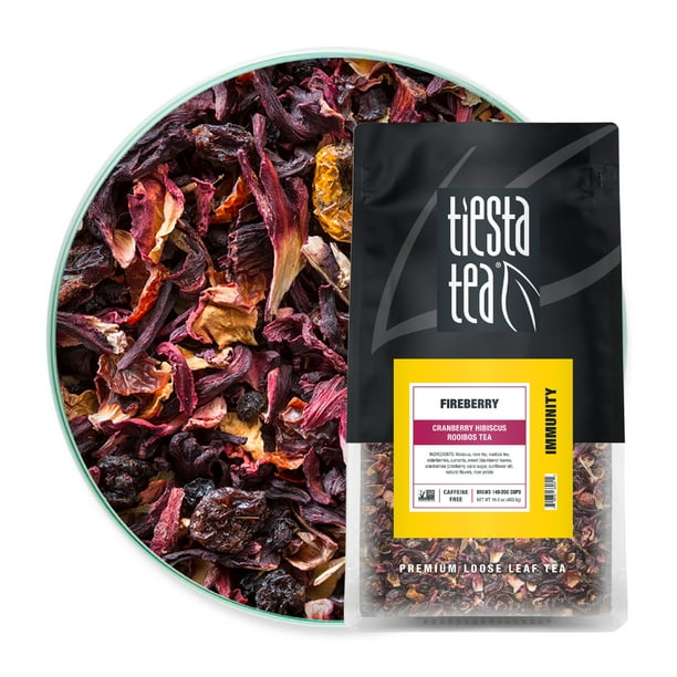 Tiesta Tea Fireberry, Cranberry Hibiscus Loose Leaf Rooibos Tea, 16 oz ...