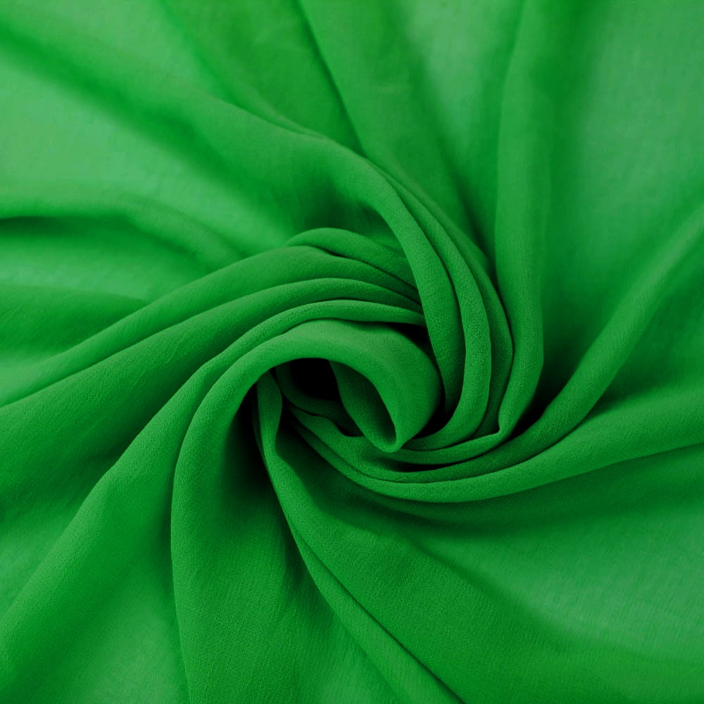 FREE SHIPPING!!! Kelly-Green-B Solid Washed Hi-Multi Chiffon Fabric by ...