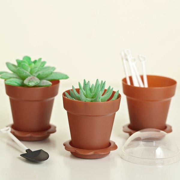 Efavormart 12 Pack | Terracotta Flower Pot Ice Cream Dessert Cups with ...