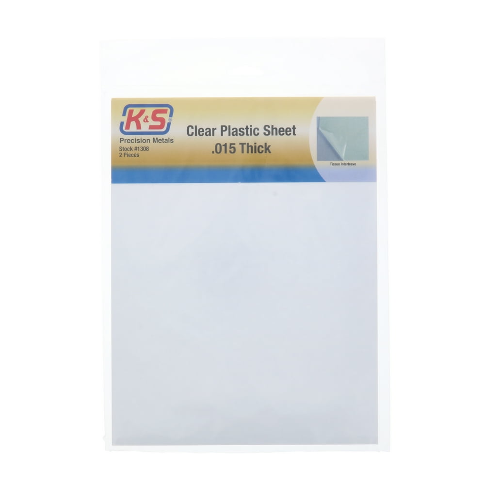 K&S Engineering Plastic Sheet, 0.015in x 9in x 12in, 2/Pkg. - Walmart ...