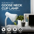 Globe Electric LED Gooseneck Clip Lamp, 10.25" Bedside Bedroom Desk ...