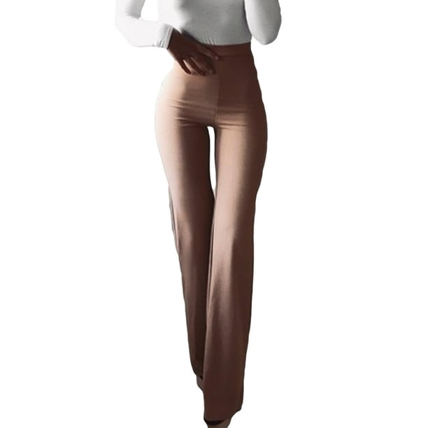 Sunisery Women Bell-Bottom Elastic Band Bottoms Casual Slim Top High ...