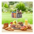 74-113W 2 Tier Wire Basket Stand - White - Walmart.com