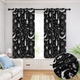 Bat and Skull Gothic Pattern Blackout Curtains,Triple Weaved Fabric ...