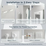 Full Size Frameless Back LED Lighted Anti-Fog Tempered Glass Bathroom ...