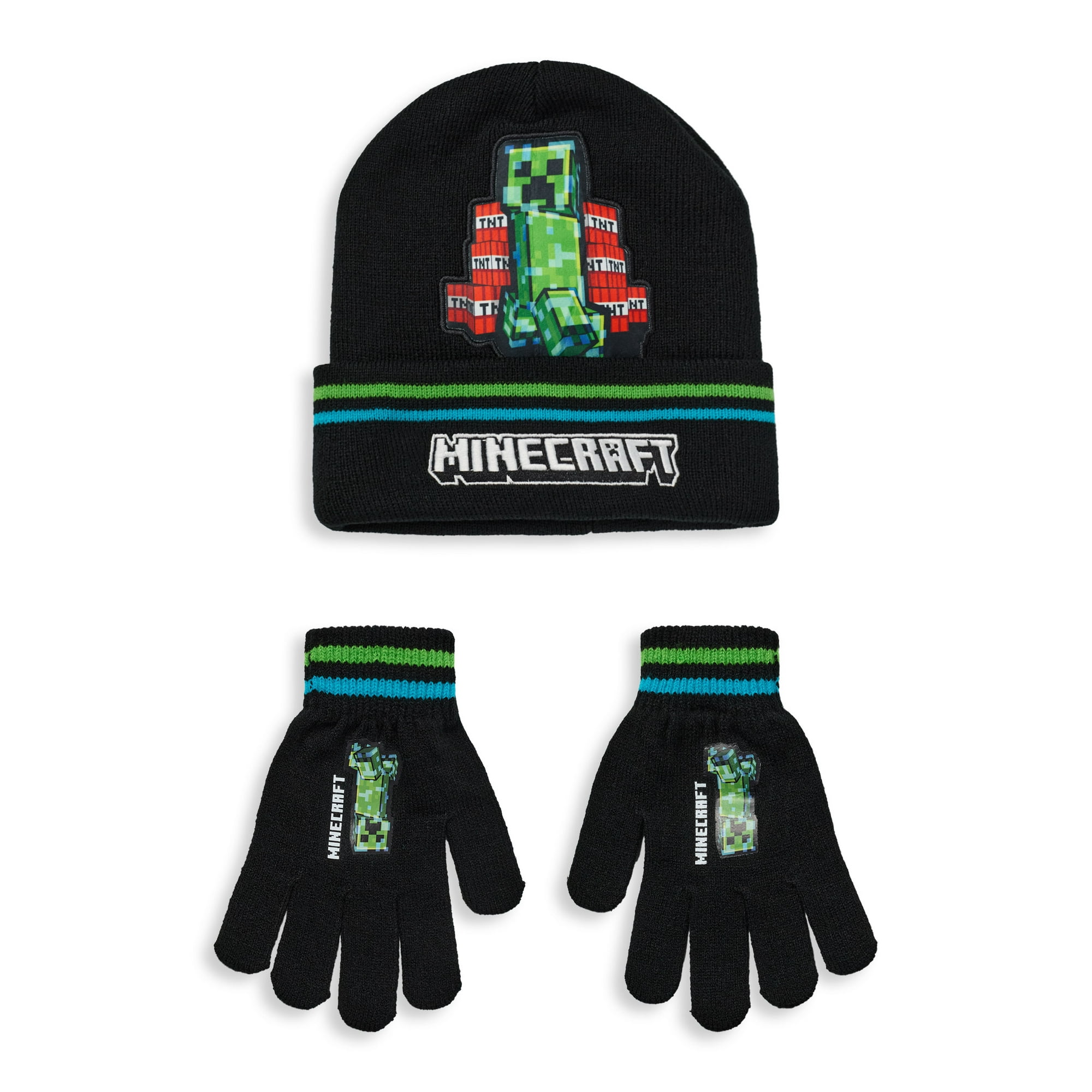 Click here for Minecraft Boys Black Beanie And Gloves Set prices
