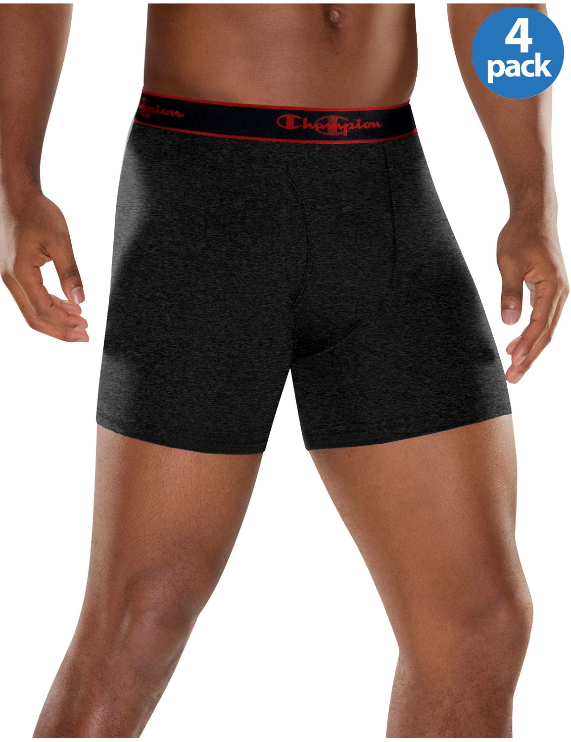 Elite Active Fit Regular Boxer Briefs Black & Red 4-Pack - Walmart.com