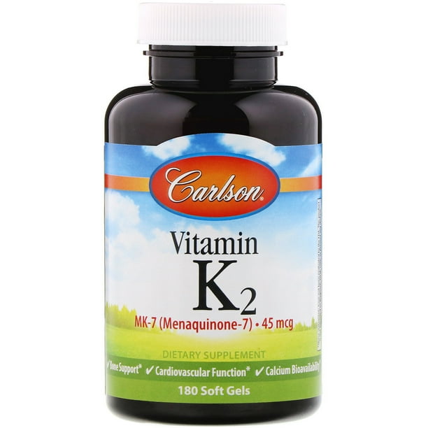 Carlson Labs Vitamin K2 Mk 7 Menaquinone 7 45 Mcg 180 Soft Gels