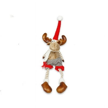 11.8 Inch Christmas Moose Holding Gift Decor, Moose Figurines Hand ...