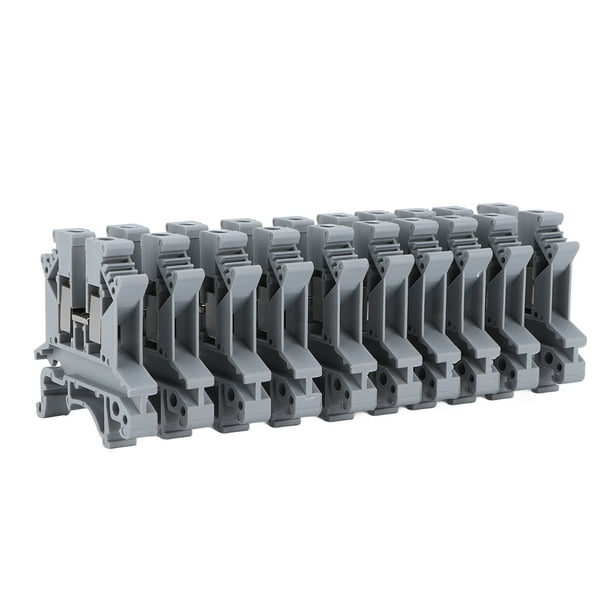 DIN Rail Mount Terminals, UK-2.5B Flame Retardant 100Pcs Easy Operation Screw Type Terminal ...