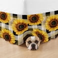 Abstract Yellow Sunflower Bed Skirt Bed Skirts Queen Size 18 Inch Drop ...