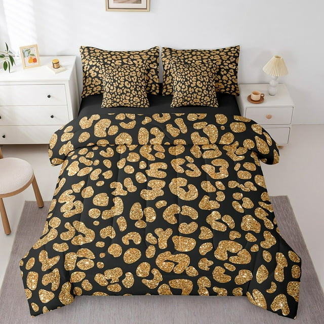Erosebridal Cheetah Leopard Print Bedding King Size, Modern Fashion Bed ...