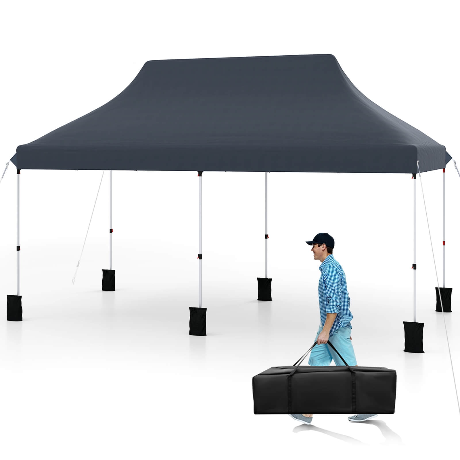 Click here for Costway 10 X 20 Ft Pop-Up Canopy Upf50+ Sun Protec... prices