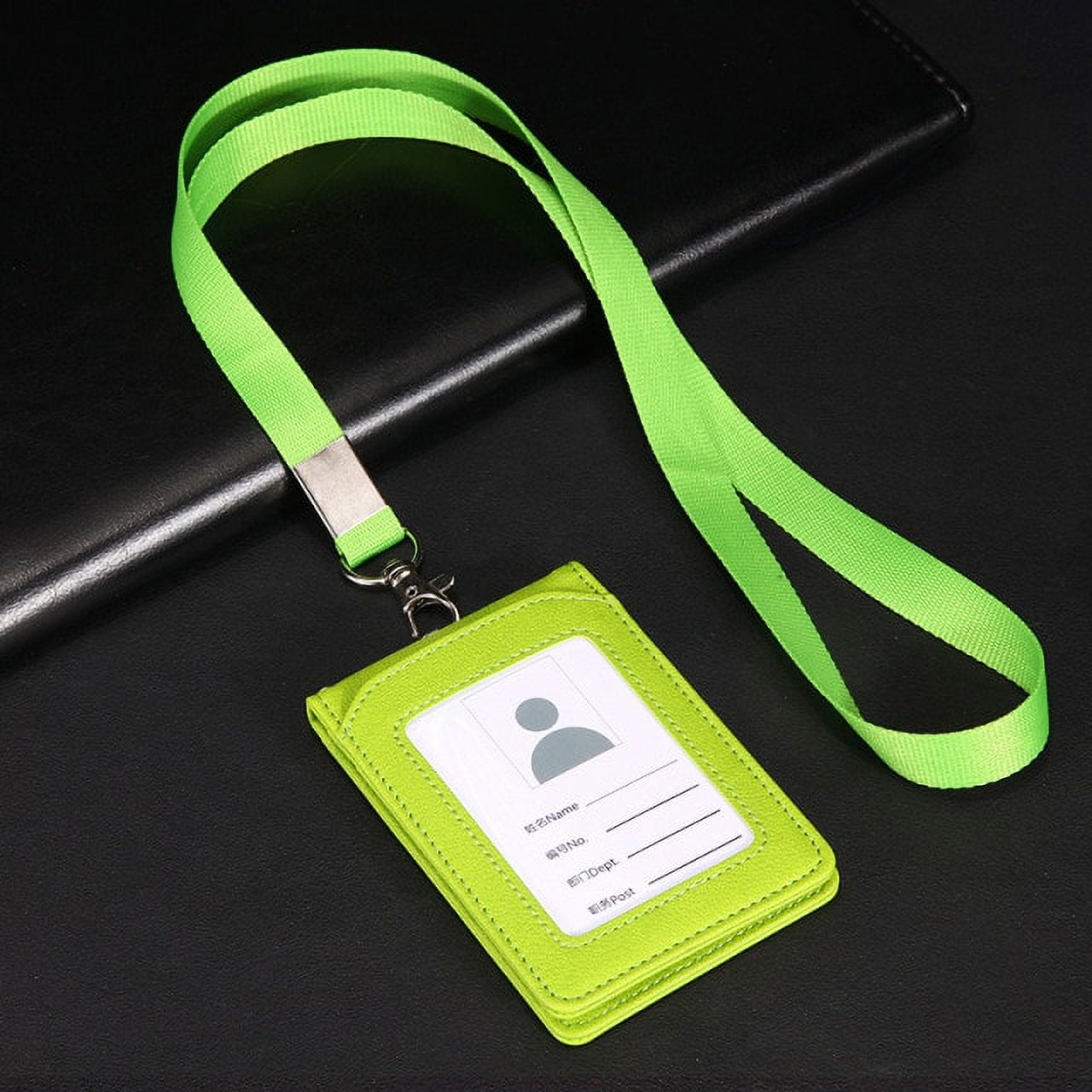 Unisex Solid Color Card Holder Neck Strap with Lanyard Badge Holder ...