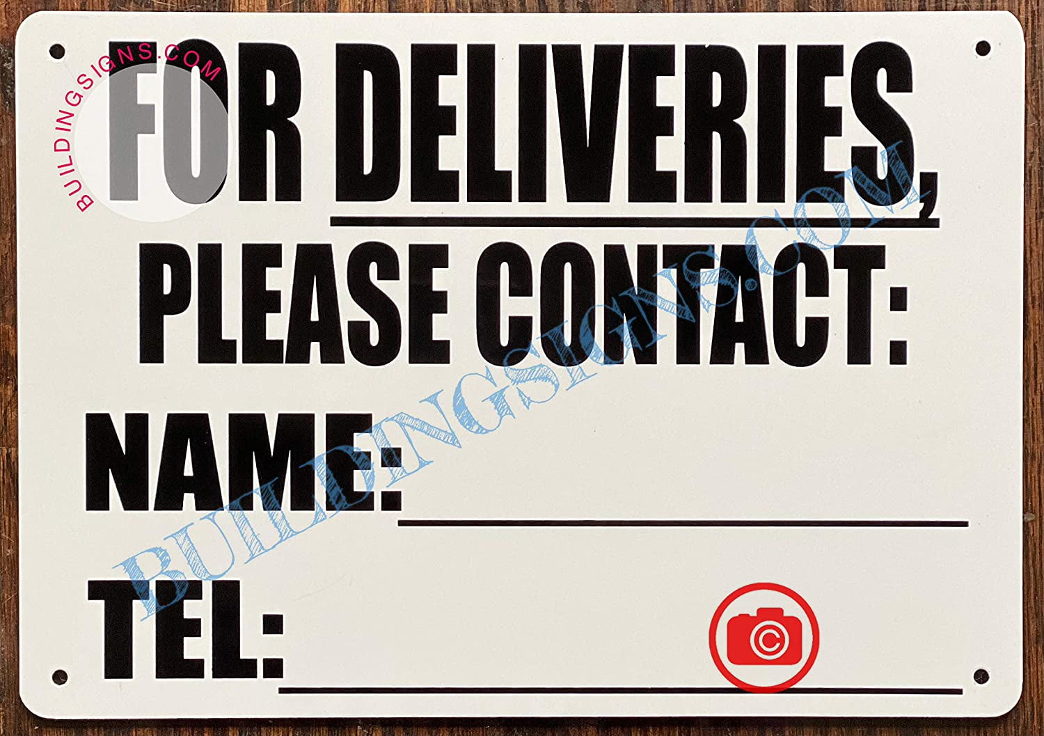 for DELEVERIES Please Contact Name and TEL Sign (Reflective, White ...