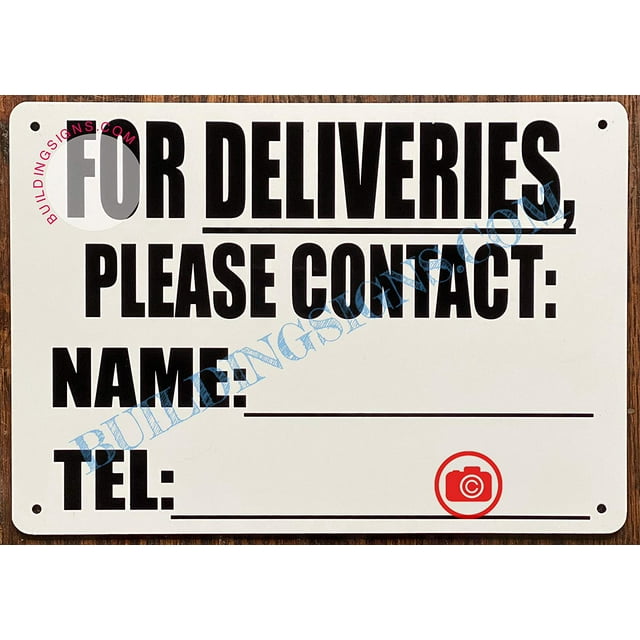 for DELEVERIES Please Contact Name and TEL Sign (Reflective, White ...