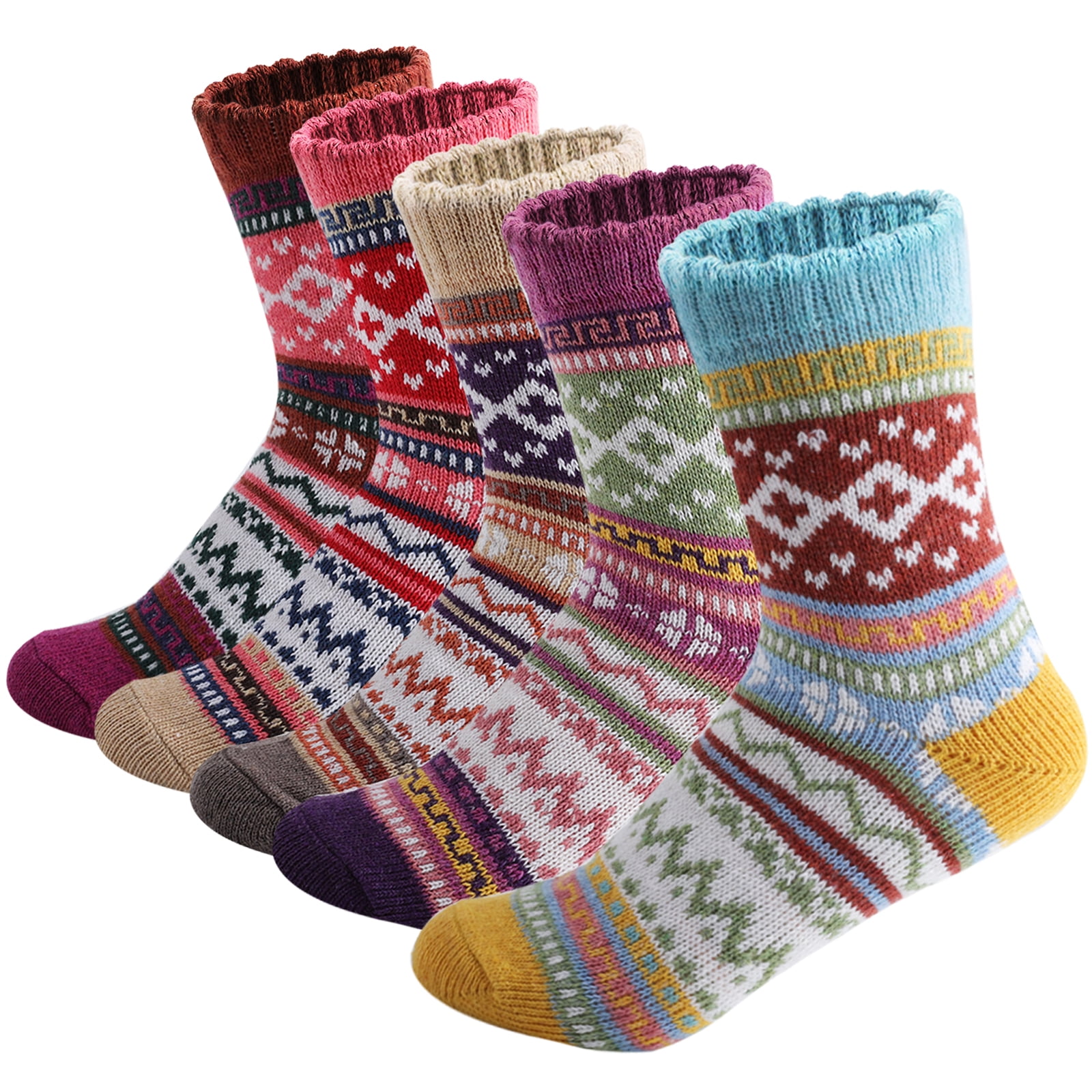 JINDUN Womens Wool Hiking Socks Warm Thick Thermal Winter Boot Cozy ...
