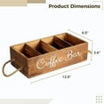 Coffee Bar Organizer, Wood Coffee Station with 3 Removable Dividers ...