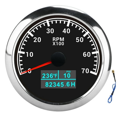Tacho Gauge, 9-32V DC Tachometer Speed Water Temp Oil Pressure 3in1 ...