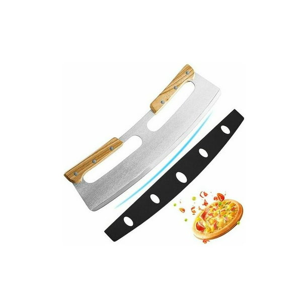 Pizza Cutter, 35 Stainless Steel Pizza Knife with Wooden Handle ...