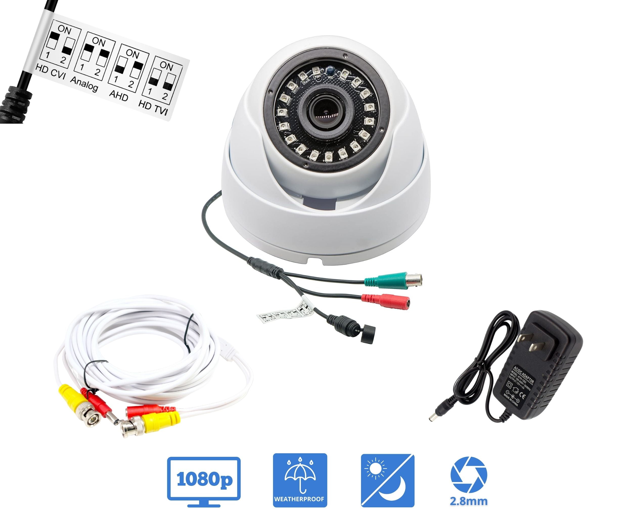 Evertech HD 1080P Indoor Outdoor Wide Angle Lens Dome Security Camera ...