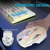 2.4G Wireless Gaming Keyboard&Mouse, Type C/USB Dual Receiver, RGB LED ...