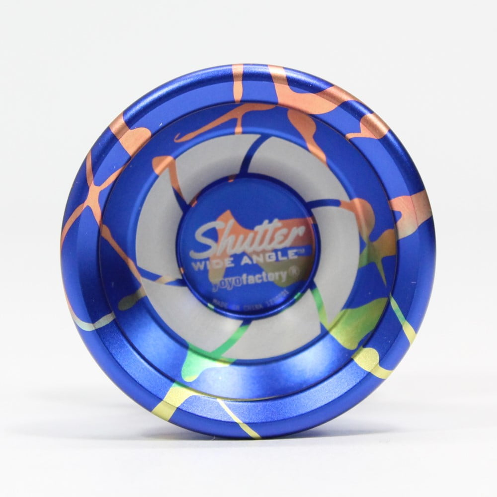 YoYoFactory Wide Angle Shutter Yo-Yo Blasted Aluminum Finish (Blue with ...