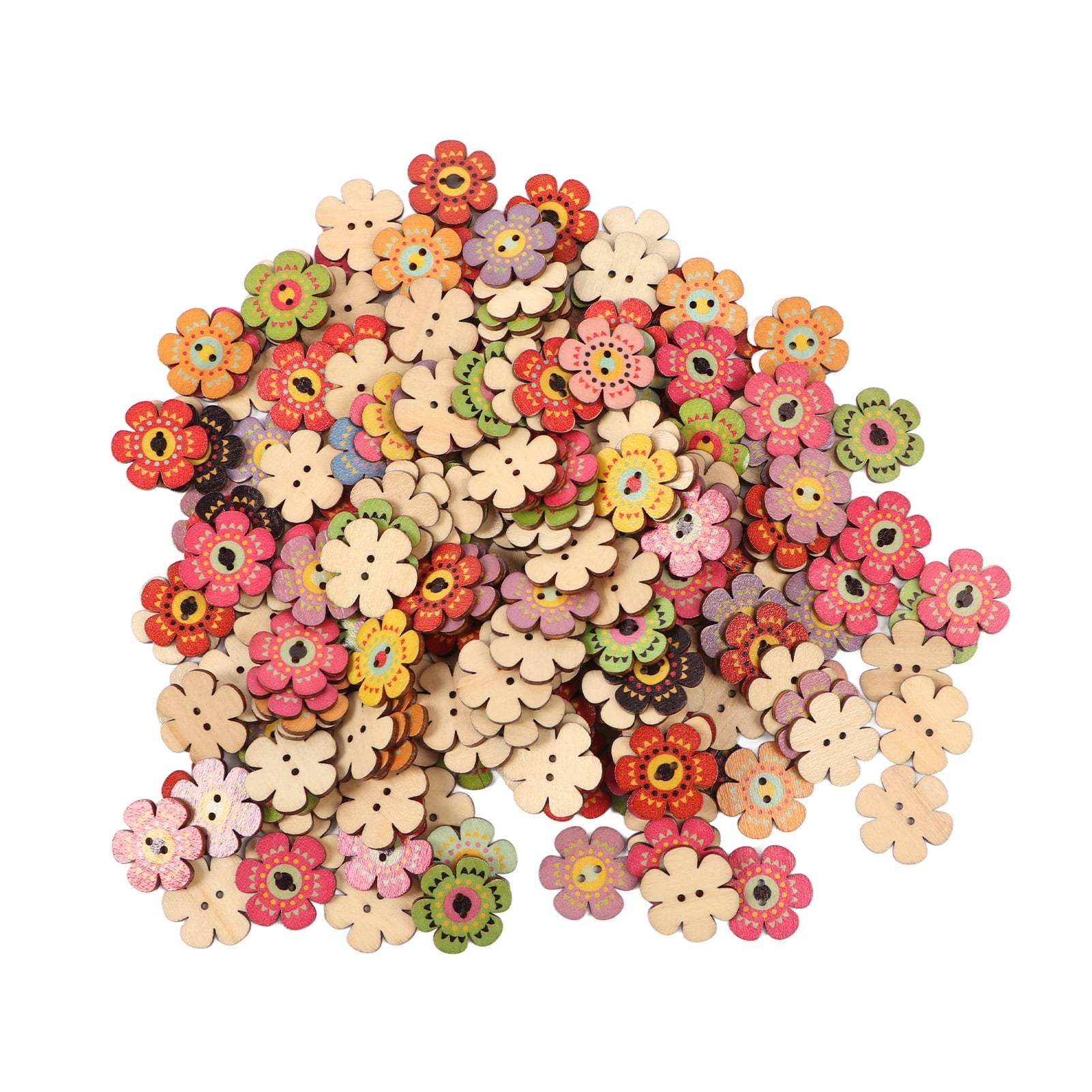 Botones de flores Estilos ricos retro Colores vivos Madera duradera ...