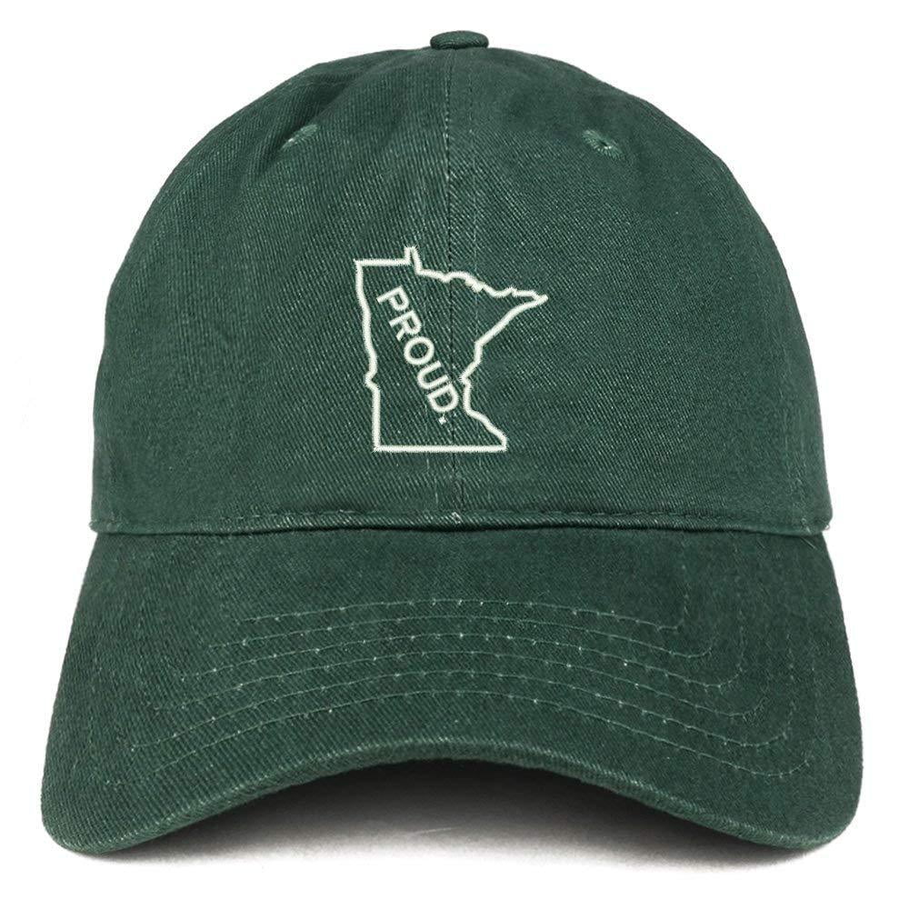 Trendy Apparel Shop Proud Minnesota State Outline Embroidered Cotton ...
