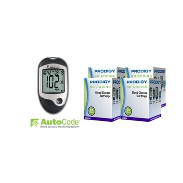 Prodigy Autocode Meter [+] Prodigy 200 Test Strips For GLucose Care ...