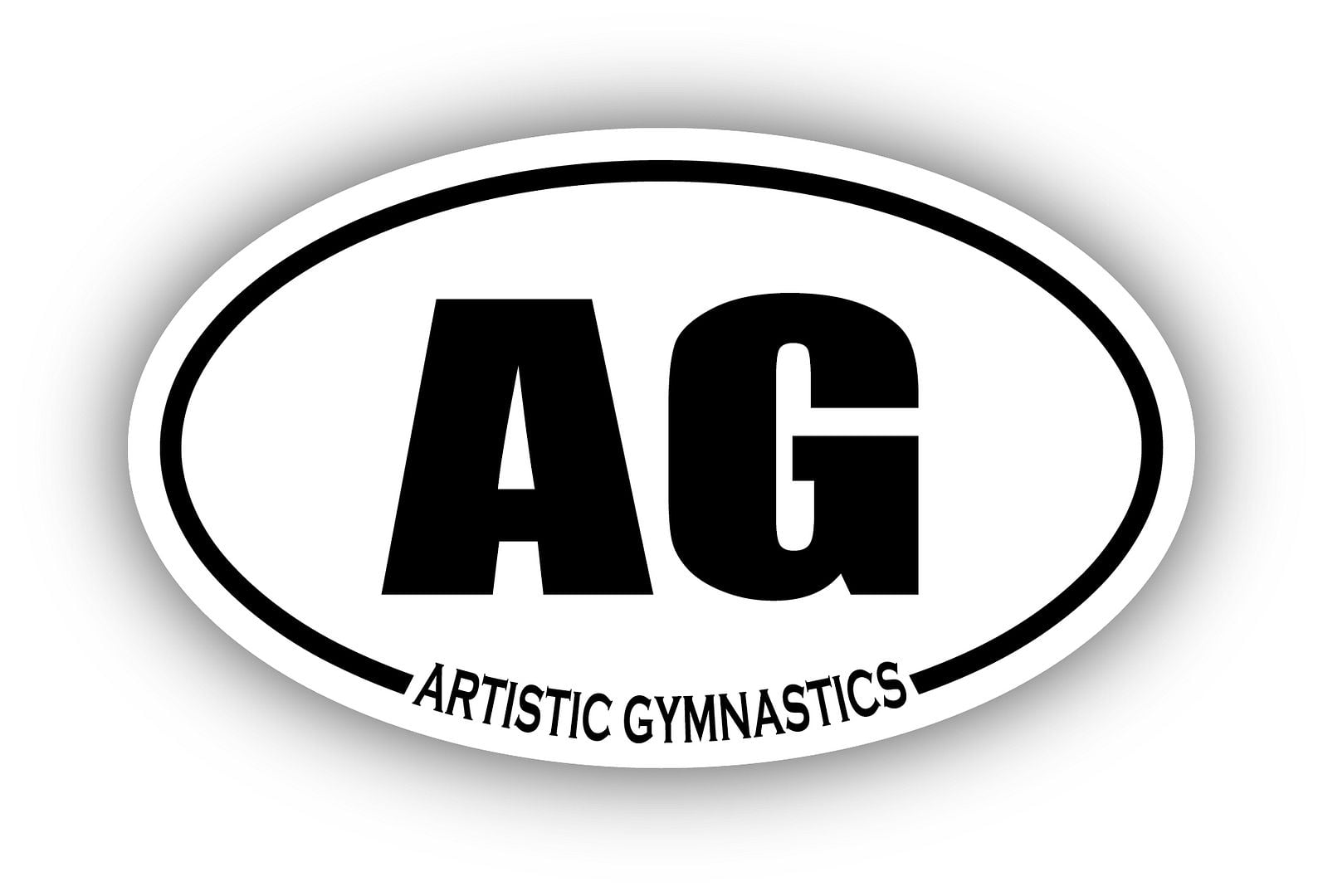 Artistic Gymnastics AG Oval Bumper Sticker 3M Vinyl Decal 3 in x 5 in ...