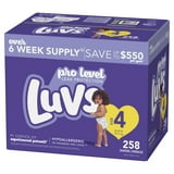 Luvs Pro Level Leak Protection Diapers Size 4, 258 Count, Big Pack ...