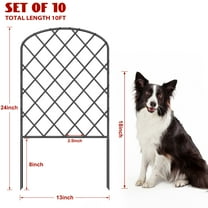 10 Pack Decorative Garden Fence Panels, Rustproof Metal Animal Barrier ...